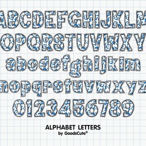 Shark Doodle Alphabet Letters Sublimation Clipart PNG, Number & A-Z ...