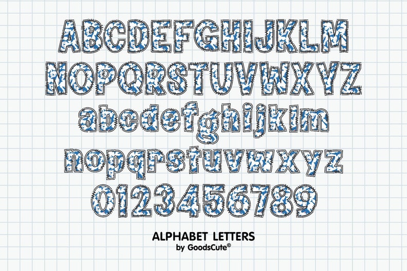 Shark Doodle Alphabet Letters Sublimation Clipart PNG, Number & A-Z ...