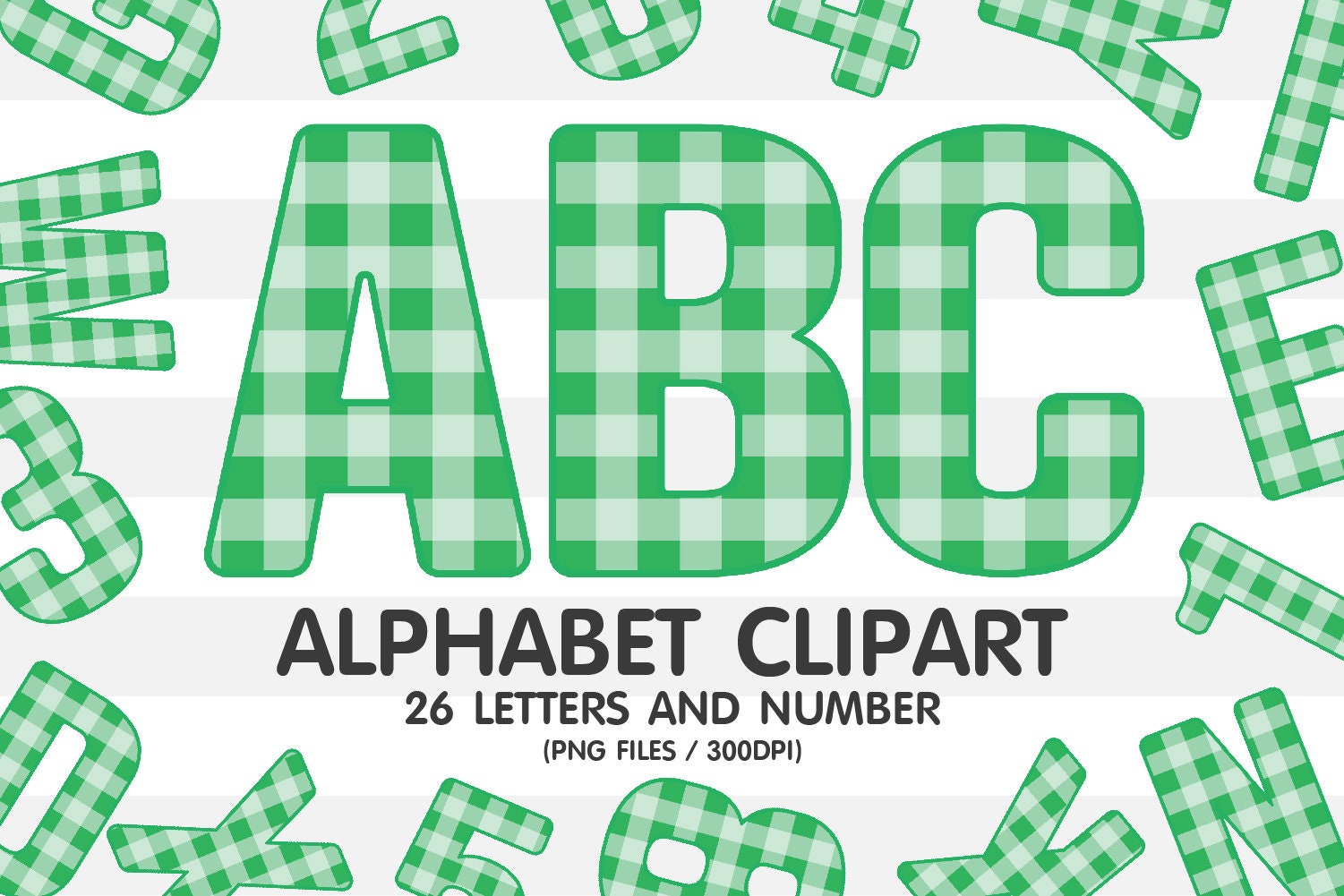 Gingham Pattern Alphabet Sublimation Clipart PNG Number & A-Z | Etsy