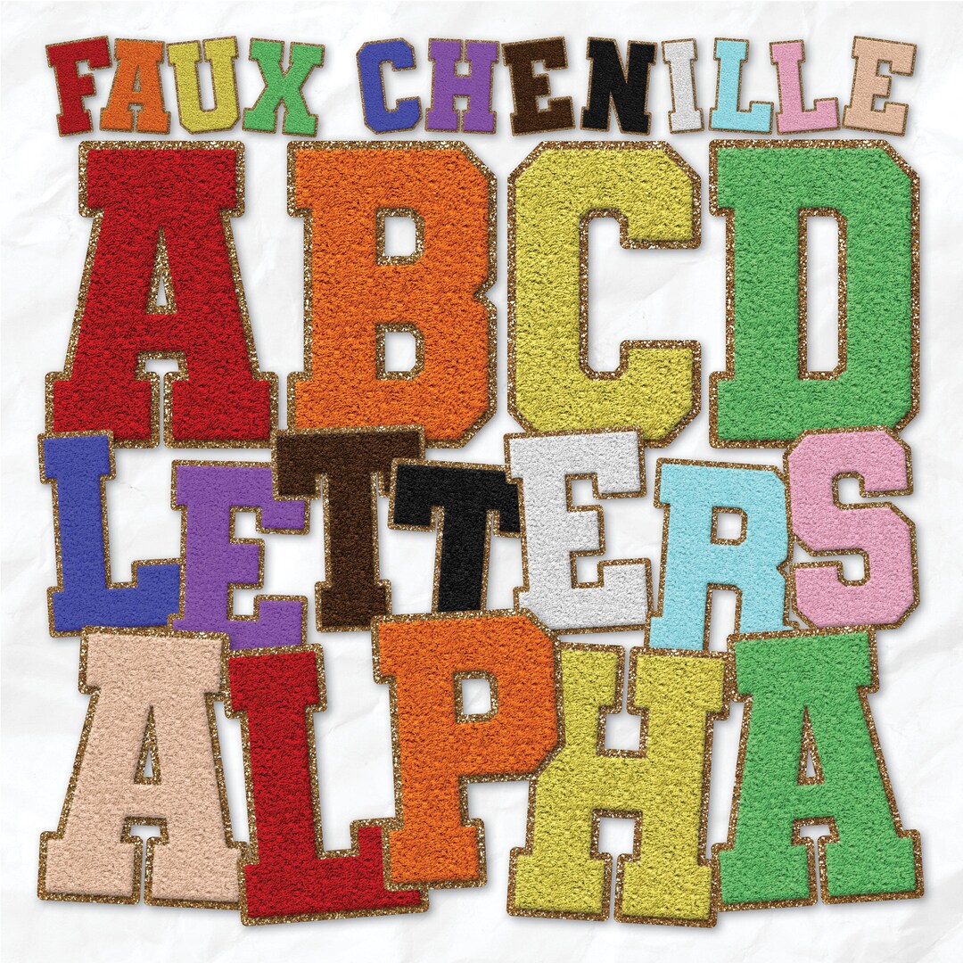 Faux Chenille Letters PNG Bundle, Chenille Varsity Letters PNG, Sport ...