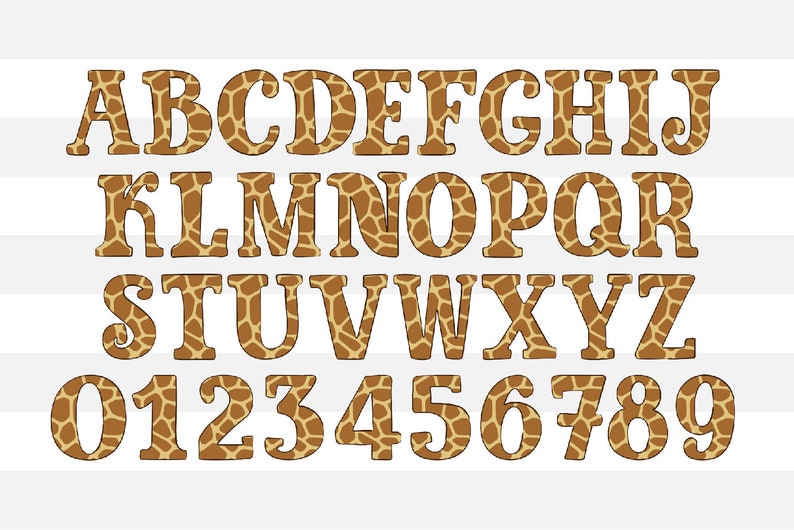 Safari Animals Doodle Alphabet Sublimation Clipart PNG Number - Etsy