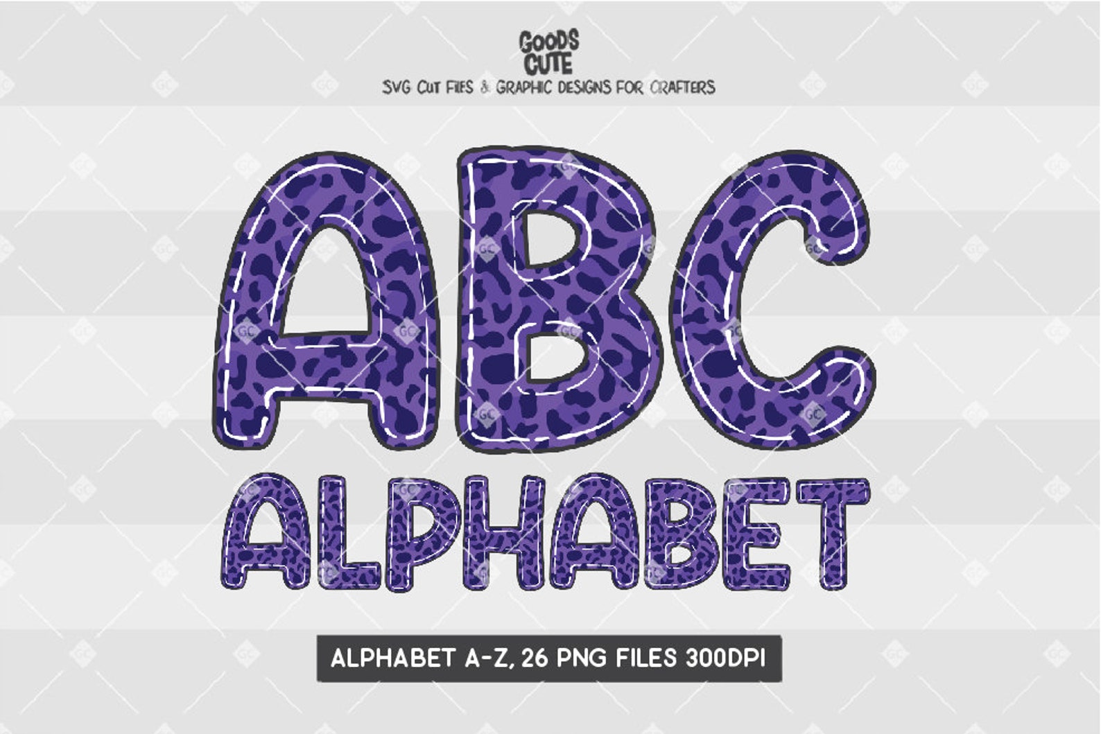 Purple Leopard Skin Doodle Alphabet Transparent PNG File - Etsy