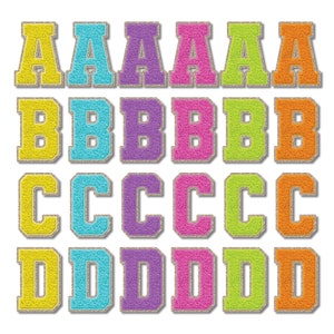 Faux Chenille Letters PNG, Brights Colors Faux Chenille Font, Faux ...