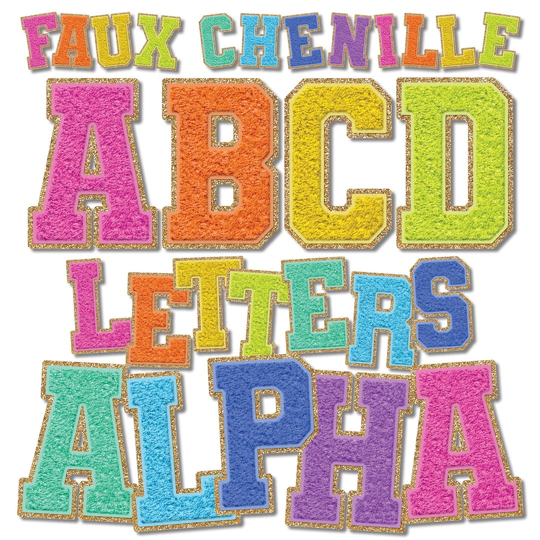 Faux Chenille Letters PNG, Brights Colors Faux Chenille Font, Faux ...