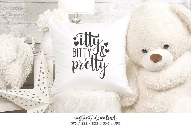 Itty Bitty and Pretty SVG Baby Toddler Girl SVG Clipart Vector | Etsy