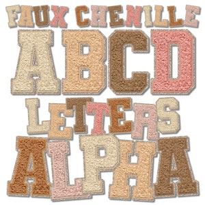 Faux Chenille Letters PNG, Pink Boho Faux Chenille Font, Faux Chenille ...