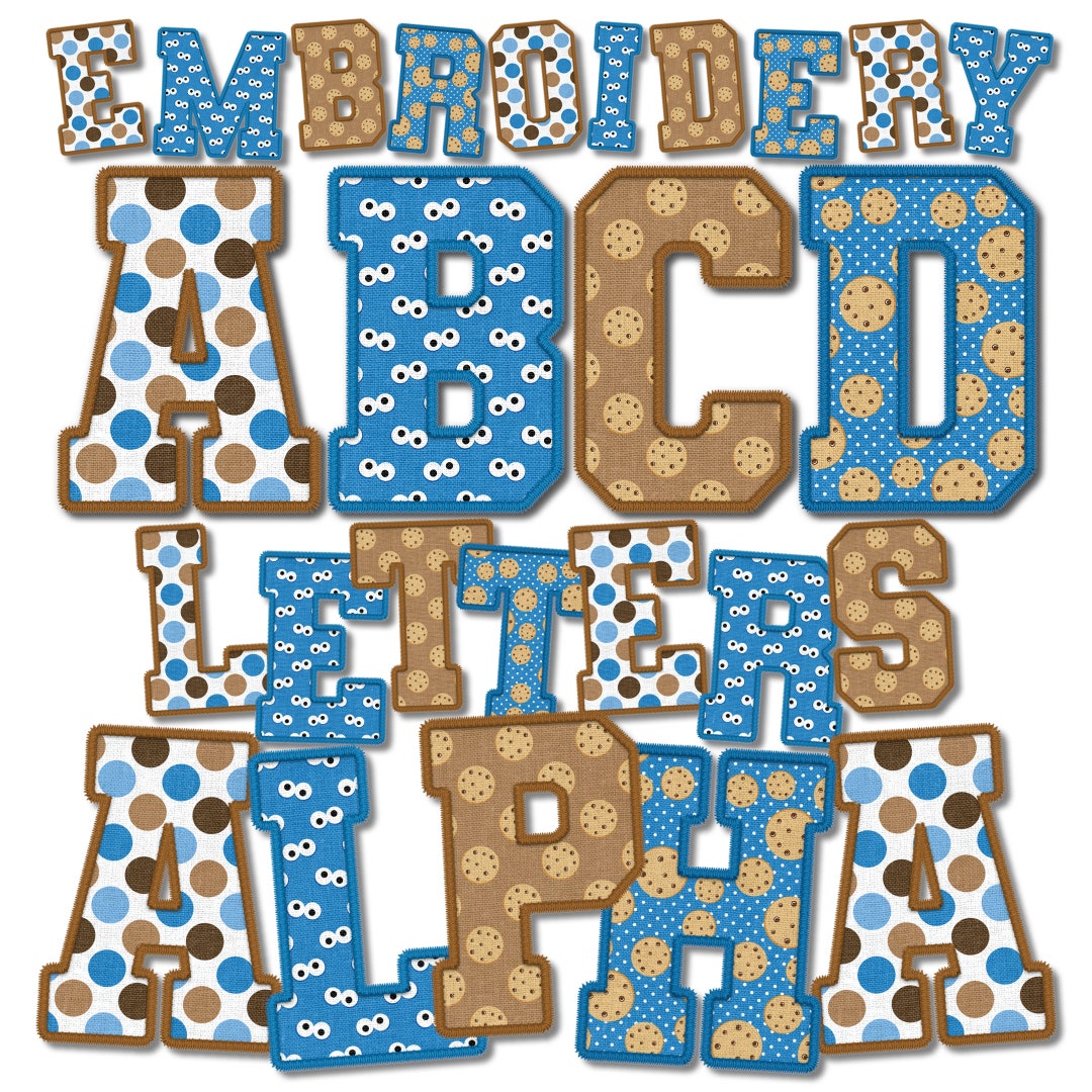 Faux Embroidery Letters PNG, Faux Embroidery Alphabet PNG, Varsity ...