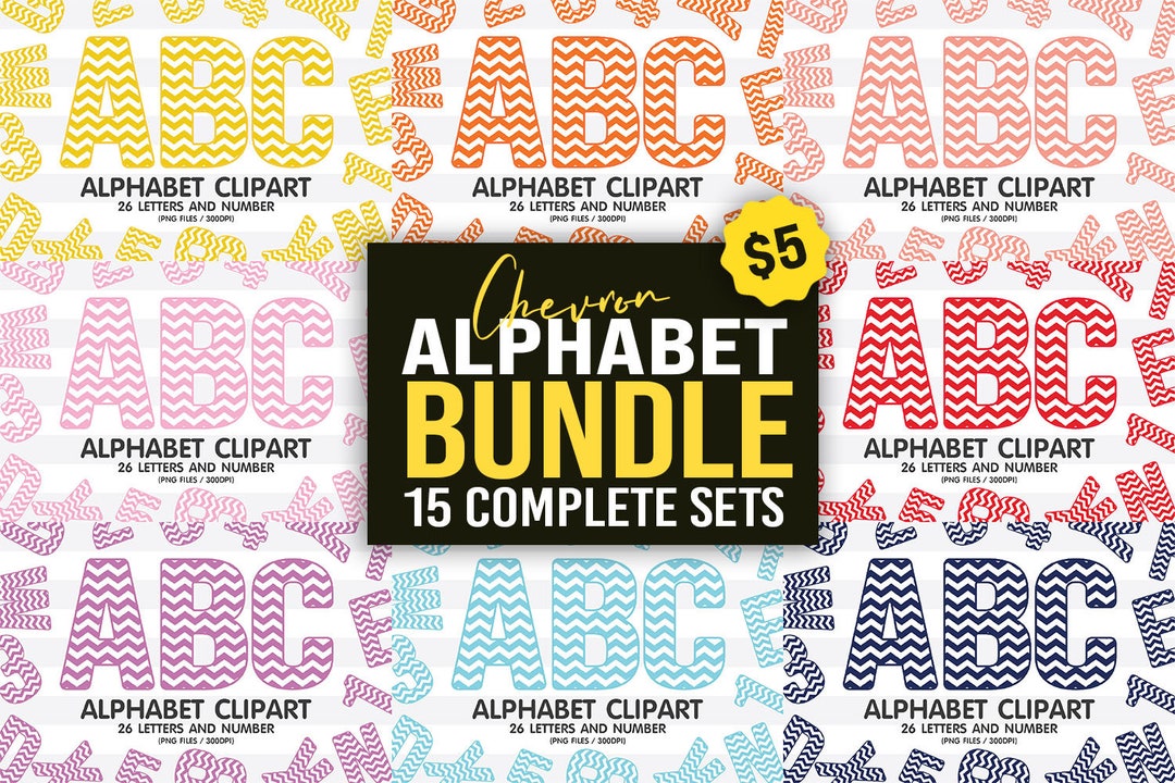 Chevron Alphabet Clipart PNG: A-Z Font Set (digital Download) - Etsy UK