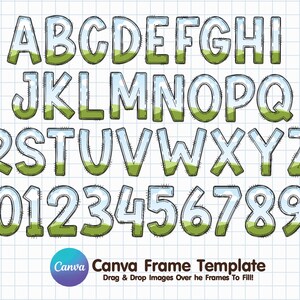 Canva Doodle Letter Alphabet Frame Template Design, Drag and Drop ...