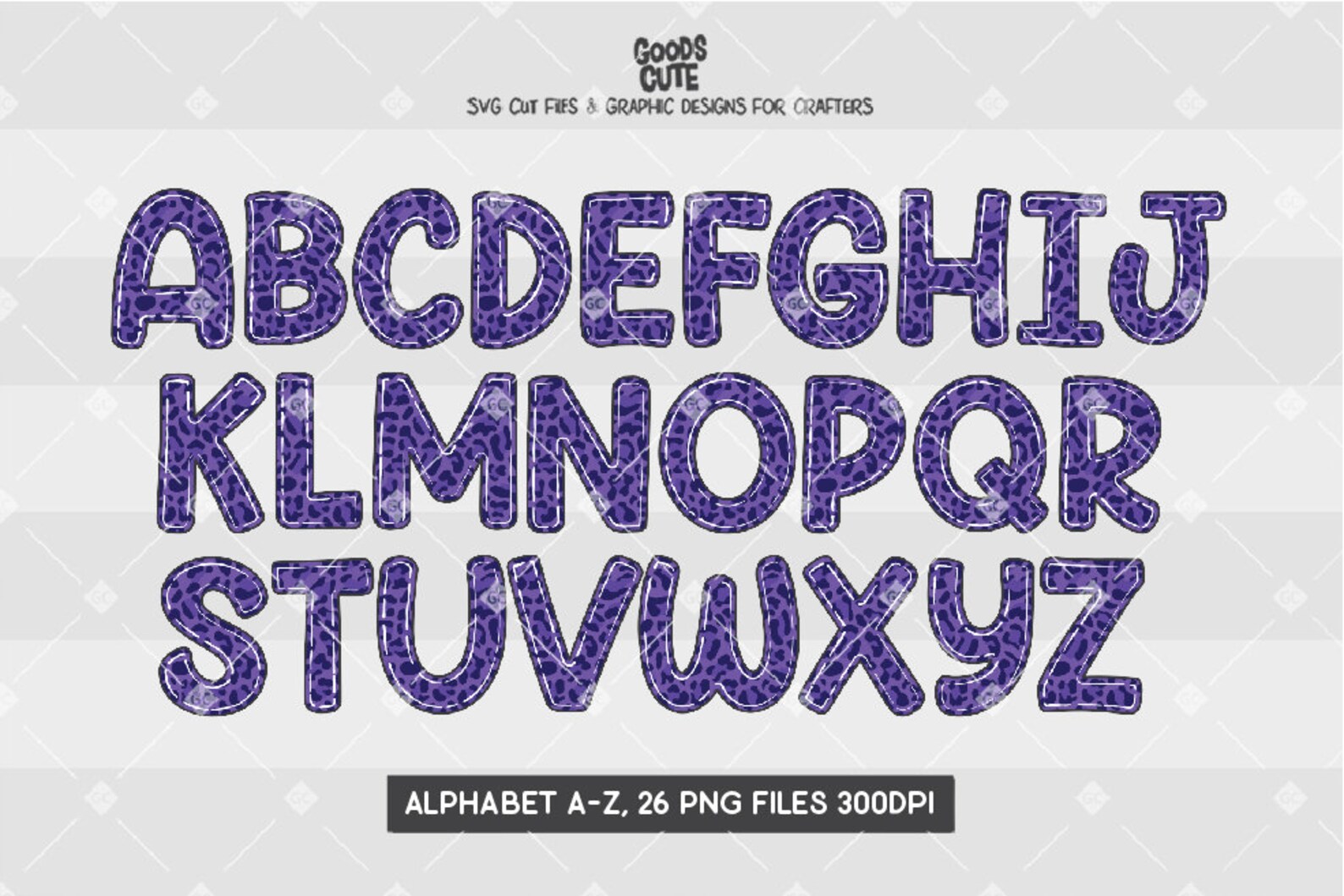 Purple Leopard Skin Doodle Alphabet Transparent PNG File - Etsy