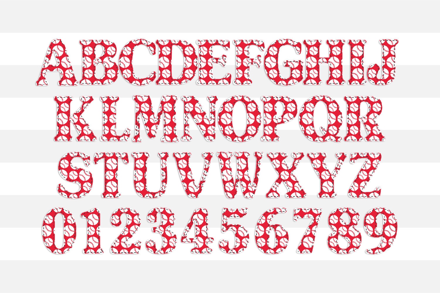 Baseball Alphabet Sublimation Clipart PNG Number & A-Z Upper | Etsy