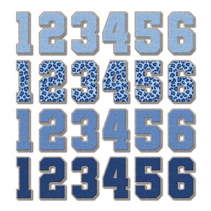 Faux Chenille Letters PNG Bundle, Blue Leopard Varsity Letters ...