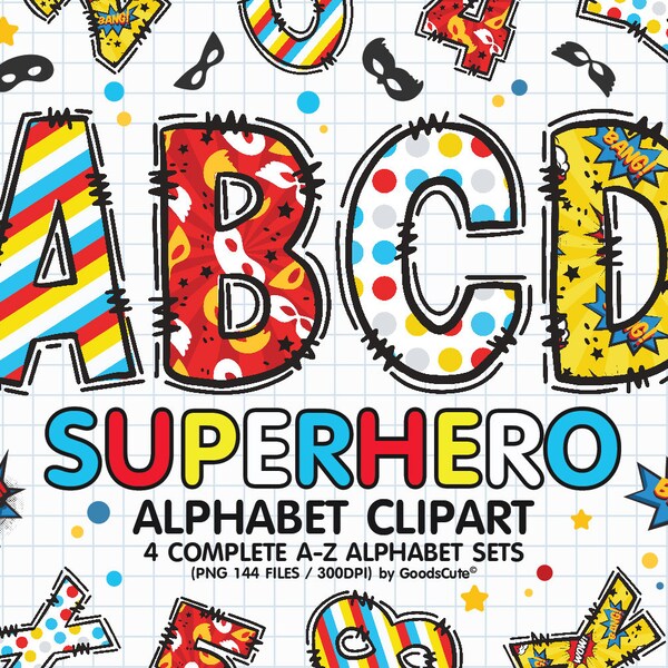 Superhero Clipart - Etsy