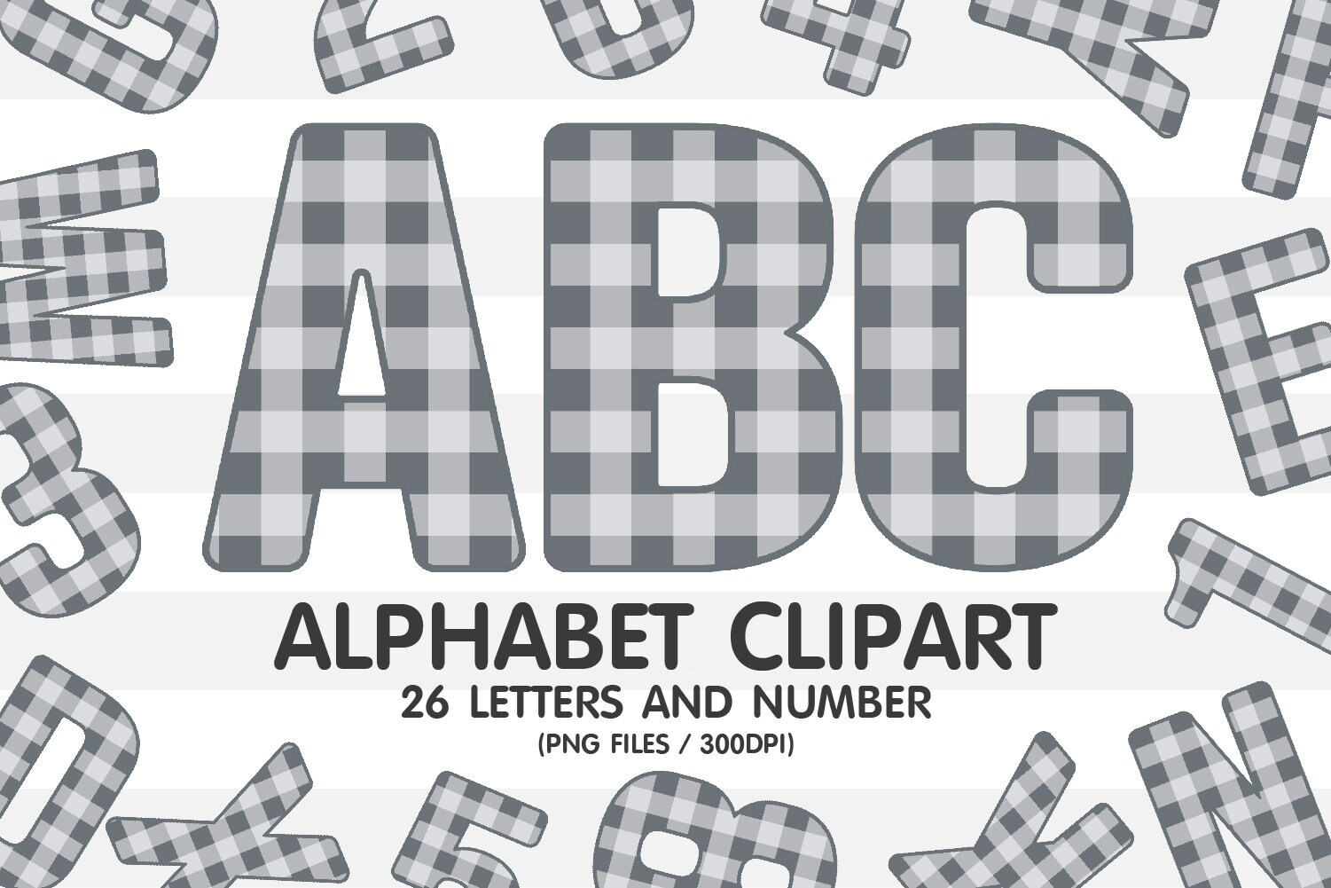 Gingham Pattern Alphabet Sublimation Clipart PNG Number & A-Z | Etsy
