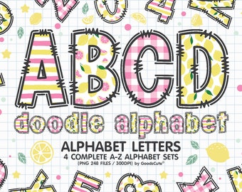 Shark Doodle Alphabet Letters Sublimation Clipart PNG Number - Etsy