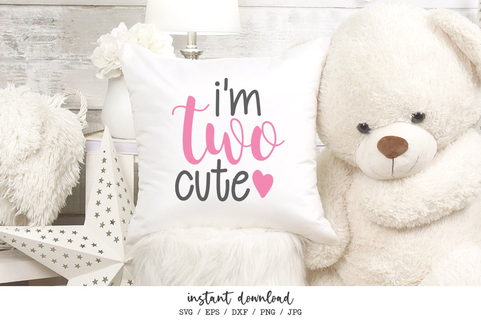 Im Two Cute SVG Second 2nd Birthday Girl SVG File Clipart - Etsy