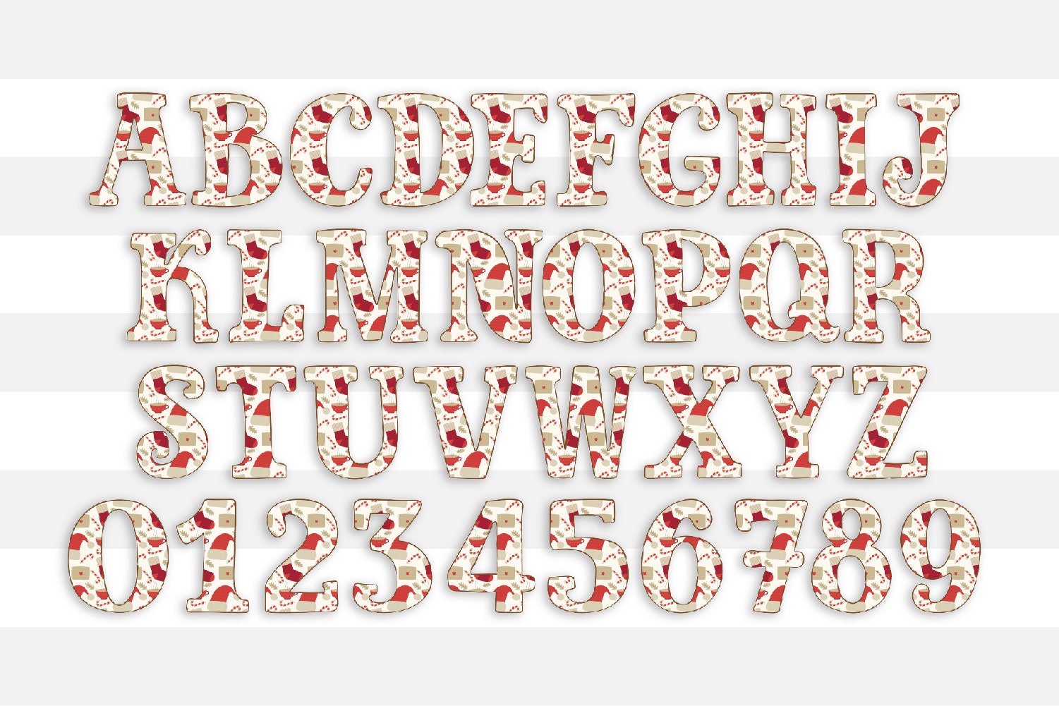 Christmas Alphabet Letters Sublimation Clipart PNG Alphabet | Etsy