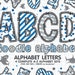 Shark Doodle Alphabet Letters Sublimation Clipart PNG, Number & A-Z ...