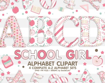 School Days Doodle Alphabet Sublimation Clipart PNG Number & | Etsy