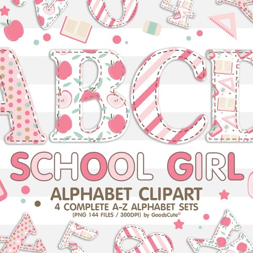 School Days Doodle Alphabet Sublimation Clipart PNG Number & - Etsy