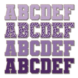Faux Chenille Letters PNG Bundle, Purple Leopard Varsity Letters ...