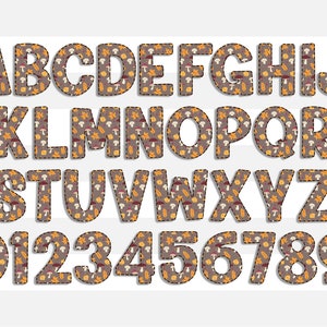 Fall Autumn Season Alphabet Sublimation Clipart PNG, Number & A-Z Upper ...