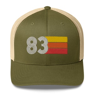 83 1983 Retro Trucker Hat for Men Women Custom Embroidery Birthday Hat ...