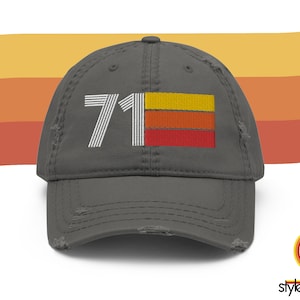 71 1971 50th Birthday Gift for Him Her Retro Hat Distressed Baseball ...