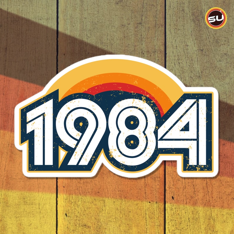 84 - 1984 Retro Sunset Vinyl Stickers - Etsy