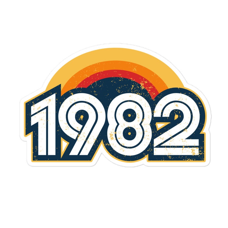 82 1982 Retro Sunset Vinyl Stickers - Etsy
