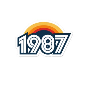 87 - 1987 Retro Sunset Vinyl Stickers - Etsy