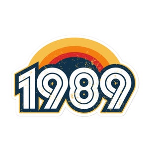 89 - 1989 Retro Sunset Vinyl Stickers - Etsy