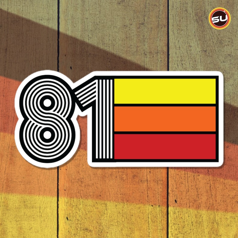 81 - 1981 Retro Tri- Line Decal Decoration Bubble-free Vinyl Stickers ...