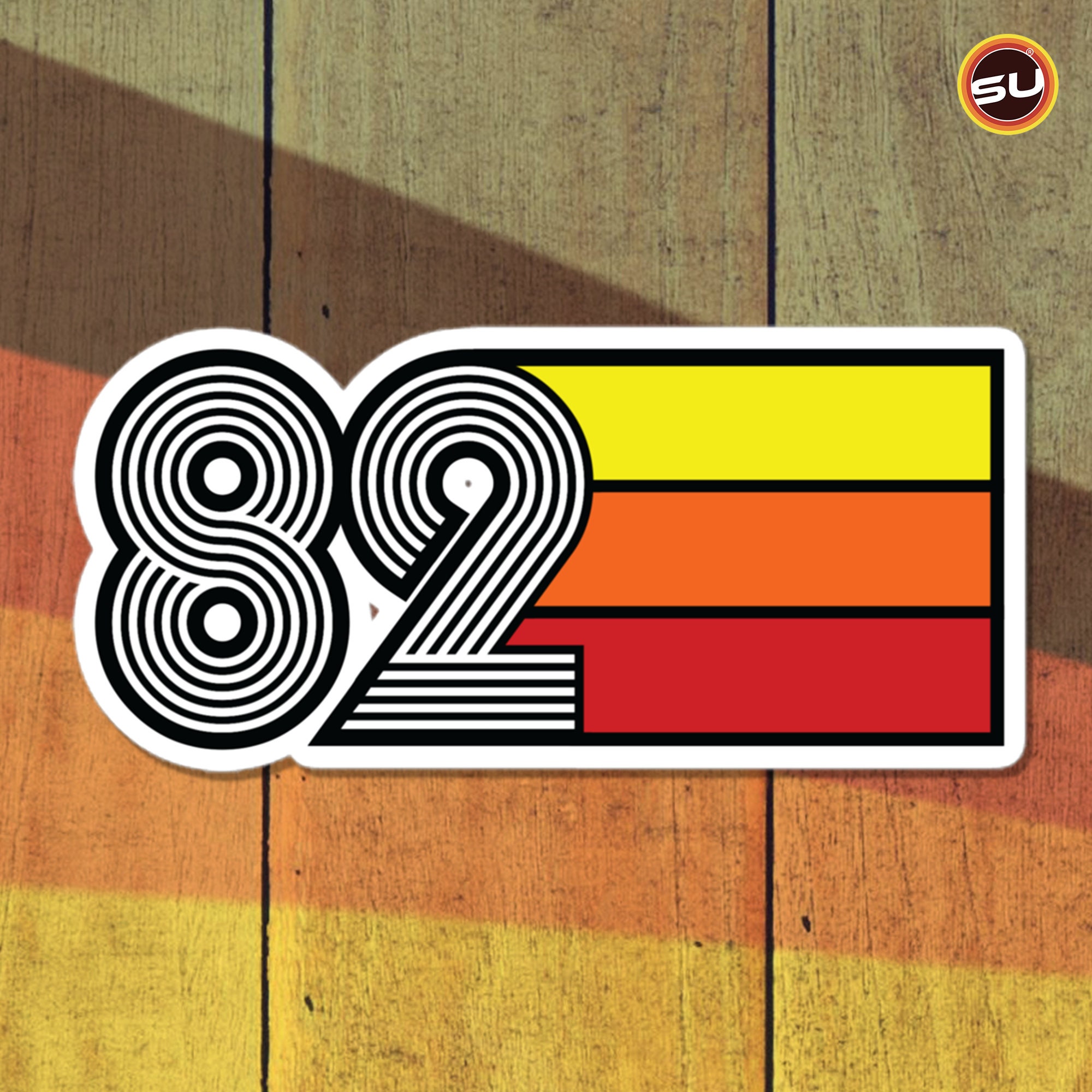 82 1982 Retro Tri Line Vinyl Stickers - Etsy