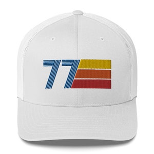 77 - 1977 Retro Trucker Hat for Men Women - Custom Embroidery ...