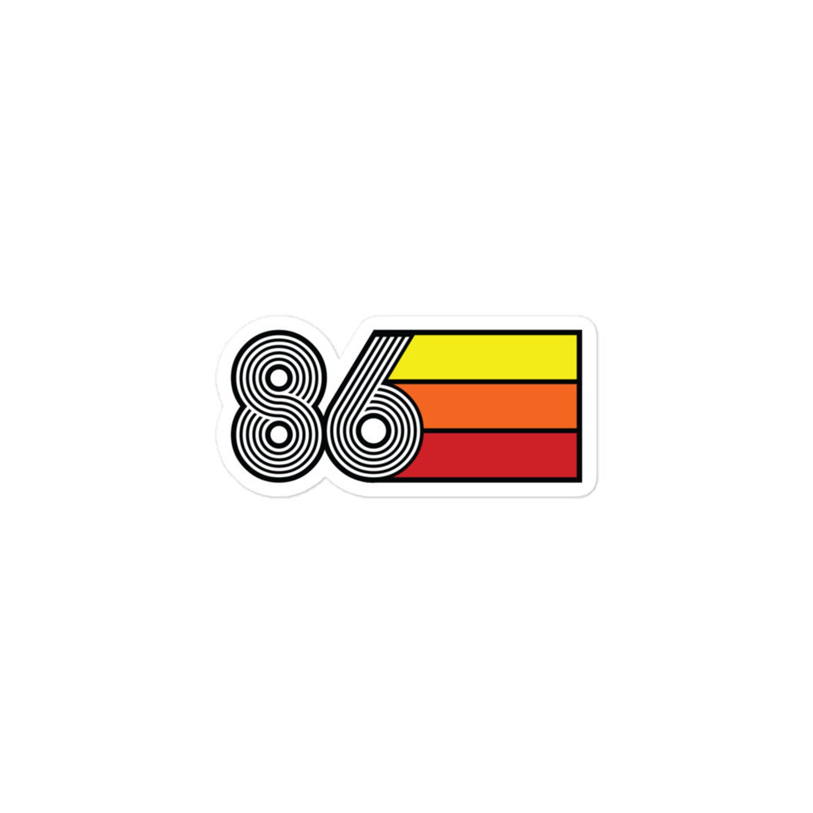 86 - 1986 Retro Tri- Line Decal Decoration Bubble-free Vinyl Stickers ...