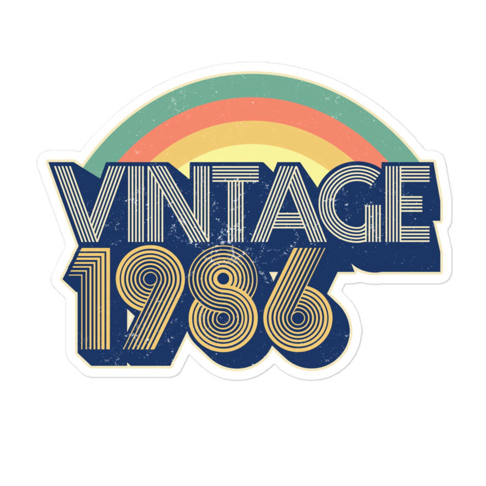 86 - Vintage 1986 Retro Vinyl Decal Stickers - Etsy
