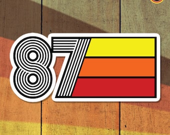 82 1982 Retro Tri Line Vinyl Stickers | Etsy