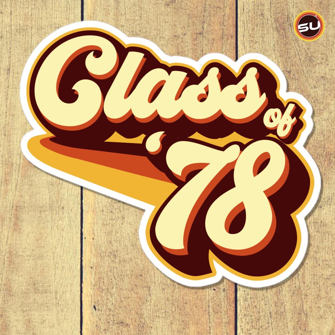 Class of 1978 Retro Sticker: 70s Style Vinyl Decal - Etsy