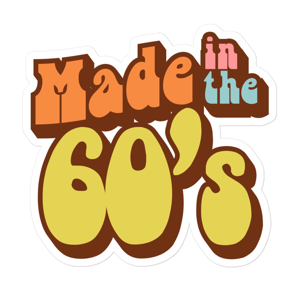 Made in the 60's Retro Distressed Vinyl Decal Sticker | Etsy