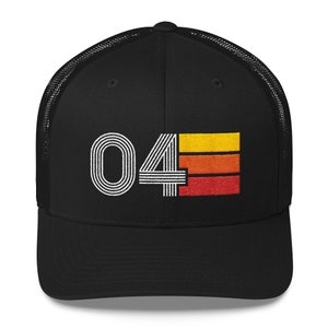 04 Retro 2004 - Number 4 - Birthday Party Hat Gift Idea - Mens Womens ...