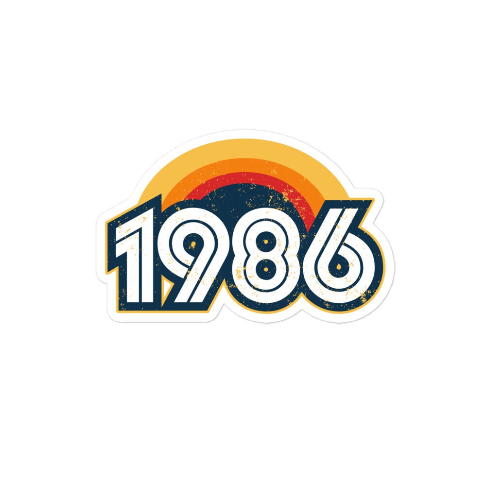 86 - 1986 Retro Sunset Vinyl Stickers - Etsy