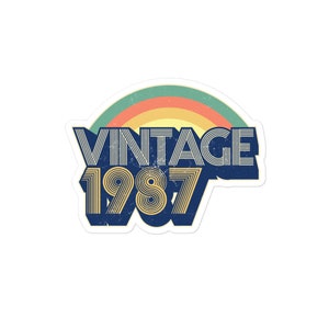 87 - Vintage 1987 Retro Vinyl Decal Stickers - Etsy