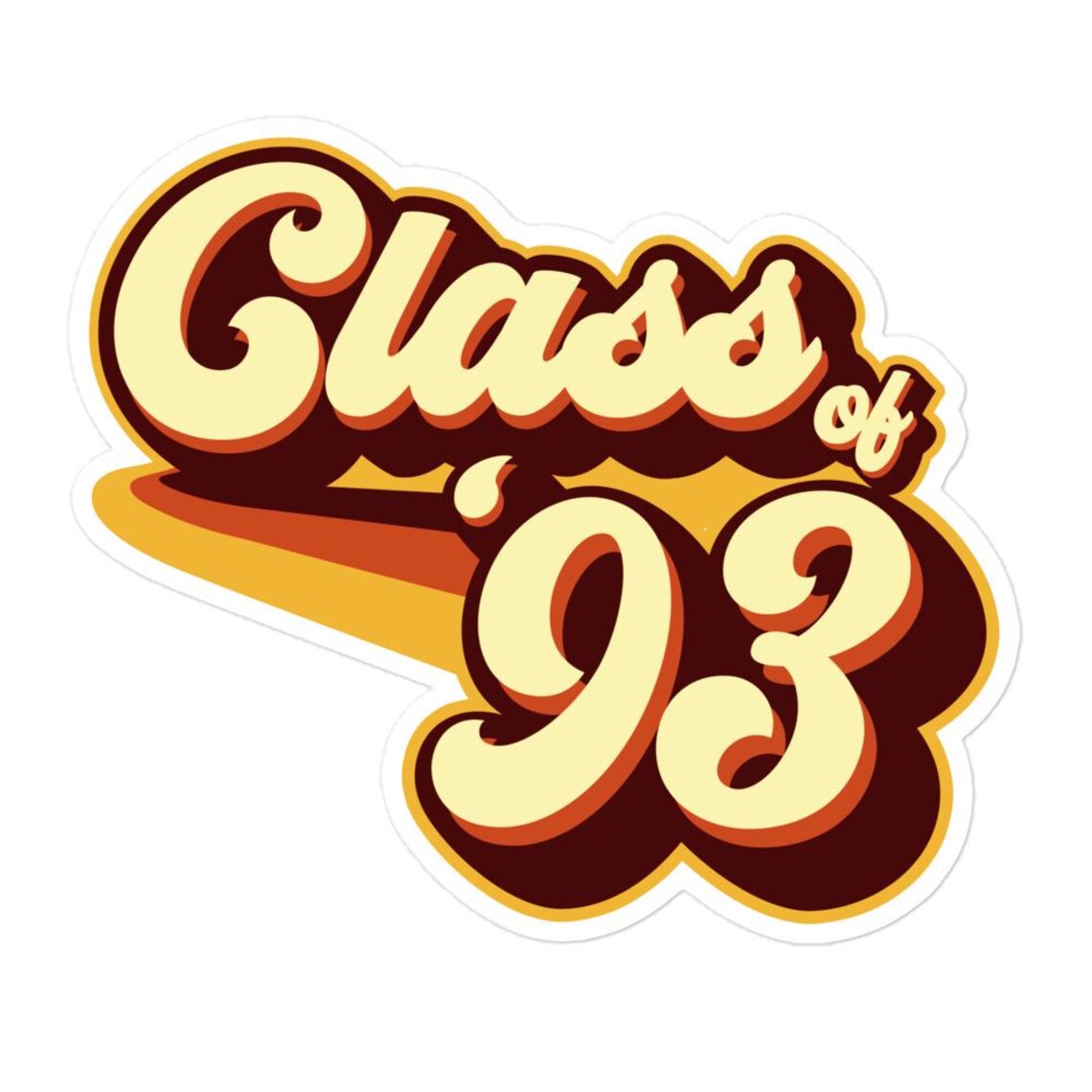 Class of 1993 Retro Vinyl Sticker - Graduation Reunion - Etsy