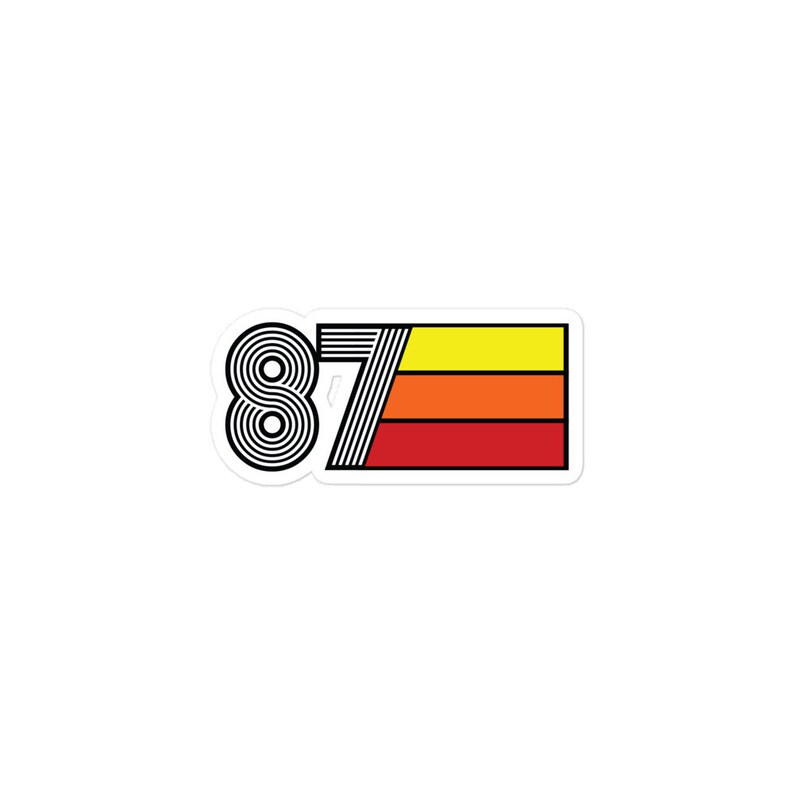 87 - 1987 Retro Tri- Line Decal Decoration Bubble-free Vinyl Stickers ...