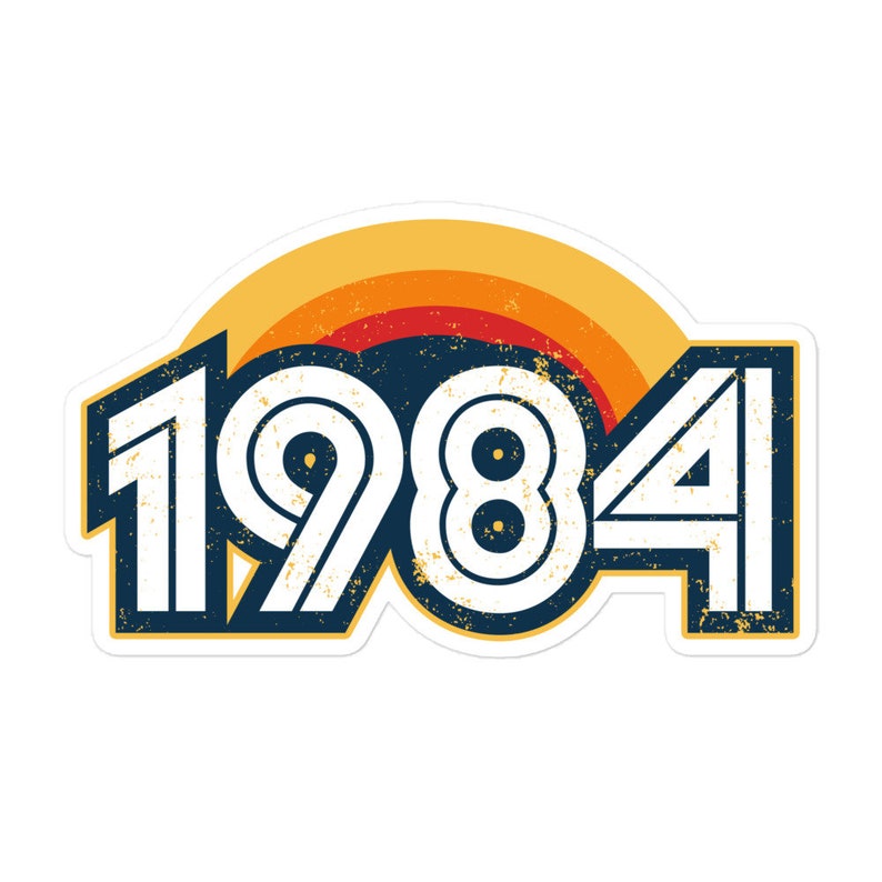 84 - 1984 Retro Sunset Vinyl Stickers - Etsy