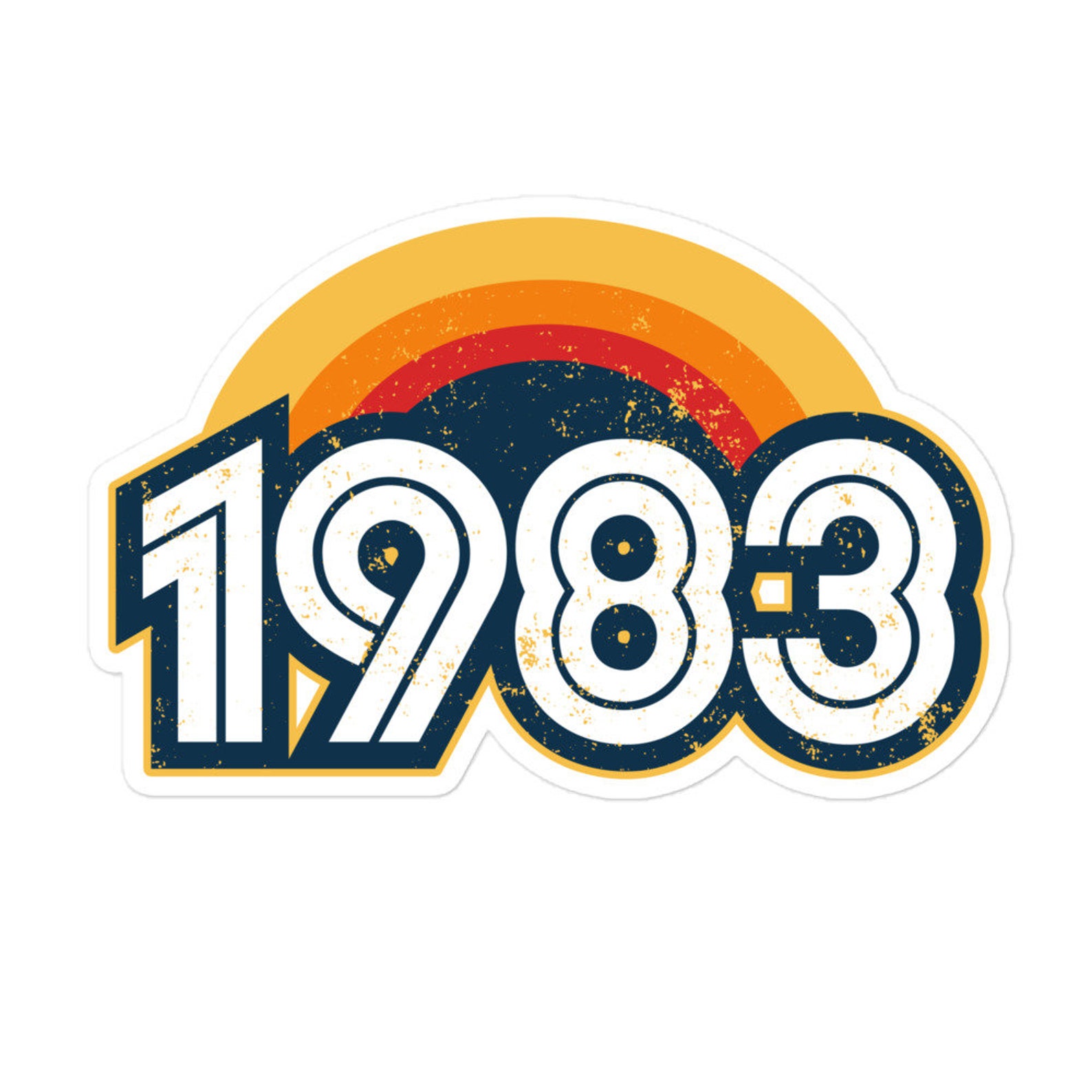 83 1983 Retro Sunset Vinyl Stickers - Etsy