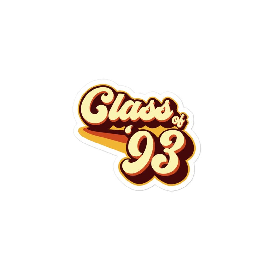 Class of 1993 Retro Vinyl Sticker - Graduation Reunion - Etsy