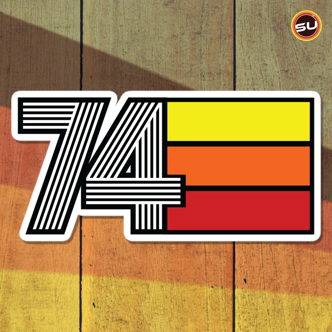 74 - 1974 Retro Tri- Line Decal Decoration Bubble-free Vinyl Stickers ...