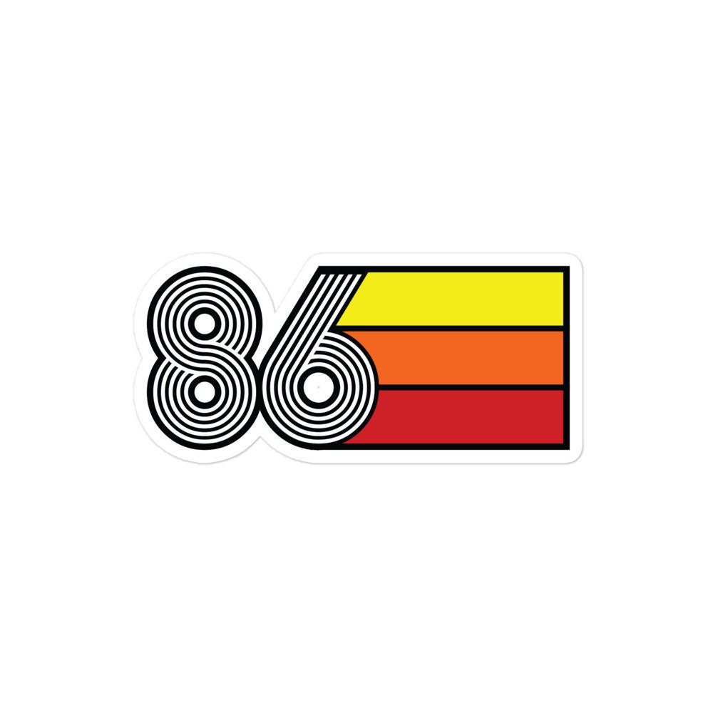 86 - 1986 Retro Tri- Line Decal Decoration Bubble-free Vinyl Stickers ...